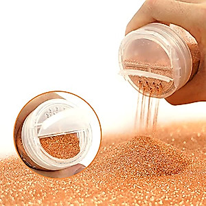 Lrisy Extra Fine Neon Punk Metallic Glitter Powder with Shaker Lid 140g/4.5oz, Bulk Glitter for Festivals,Art Nails,Body,Hair,Slime,Tumblesrs,Epoxy Resin and Craft. (Punk Cream Orange)