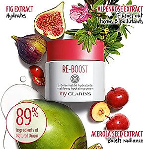 My Clarins Re-Boost Matifying Hydrating Cream | Matte Gel Moisturizer | Hydrates, Comforts and Refines | Fights Blemishes | Vegan | Paraben-Free | Combination To Oily Skin Types | 1.7 Ounces