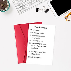 XXDJLP Cute Thank You Card for Boss Coworker, Happy Boss’s Day Card from Employee Staff, Funny Boss Day Card for Boss Leader, Bosses Day Gift for Men Women, Perfect Boss Day Card for Boss,