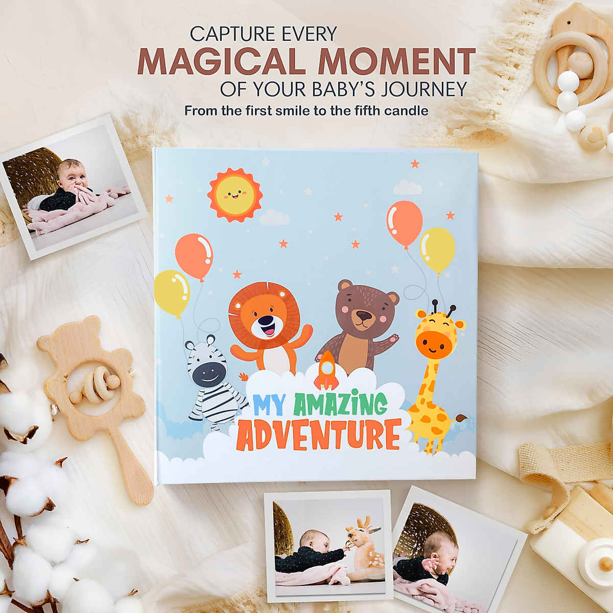 Playful Baby Book Keepsake and Baby Memory Book - First 5 Years Completely Illustrated Baby Journal - Joyful Baby Scrapbook for Boy or Girl - Easily Record Radiant Memories - Perfect for Baby Shower