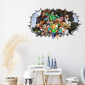 Anime Vinyl Wall Art - Kid's Room Bathroom DIY Removable Video Game Wall Stickers Waterproof Self-Adhesive 15.7X31.5 inches