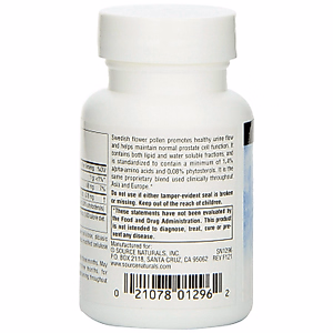 Source Naturals Swedish Flower Pollen Extract Supplement, Supports Prostate Function and Healthy Urine Flow - 45 Tablets