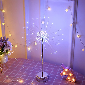 Romantic Valentine's Day Plastic Material Fireworks Lights, LED Light Decor, High Brightness Warm White Energy Saving for Garden Corporate Parties Wedding Decoration Home Courtyard(White Light)