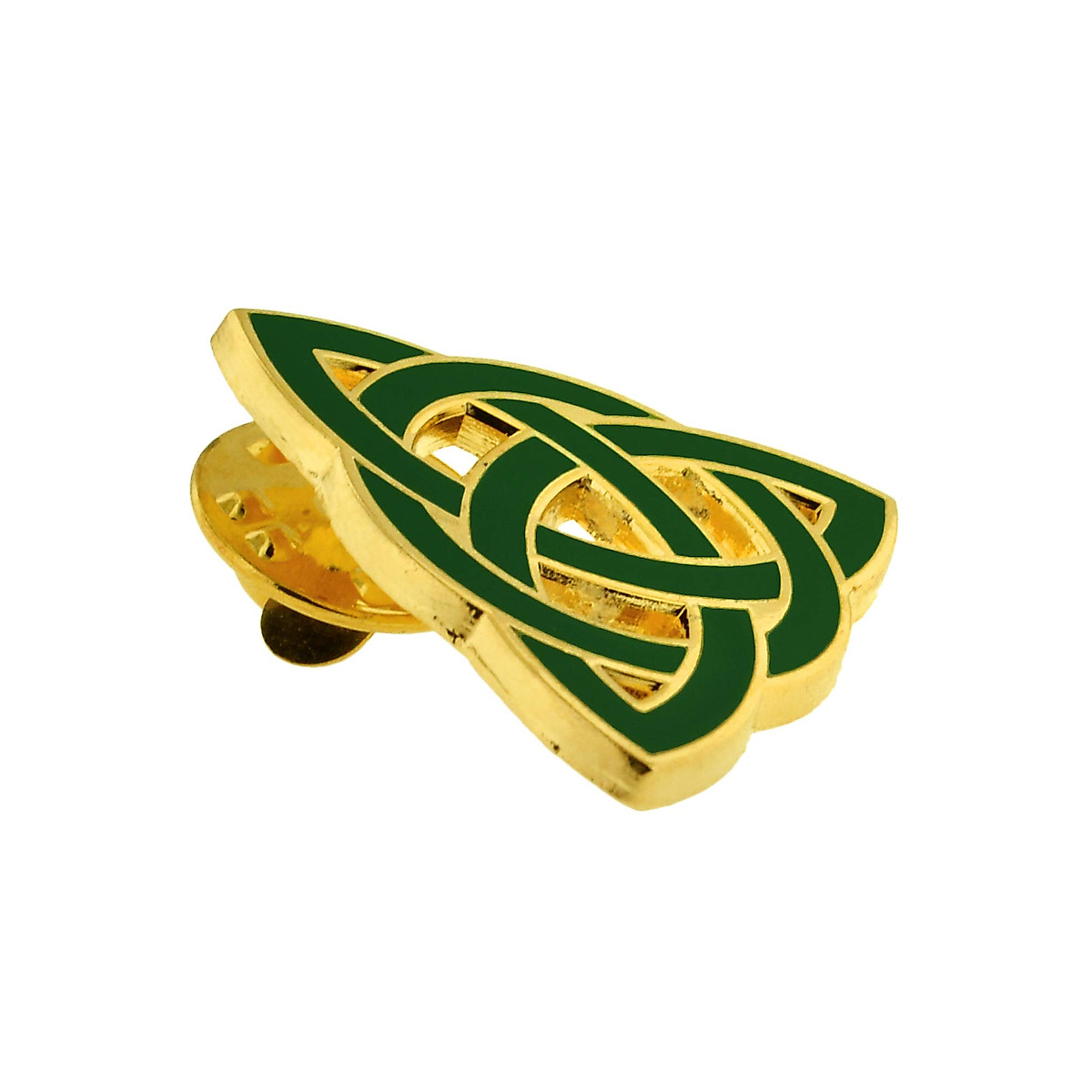 PinMart St. Patrick's Day Lapel Pin – Celtic Trinity Knot Jewelry for Women and Men – Irish Culture Celebration Pin –Gold Plated Enamel Brooch with Clutch Back