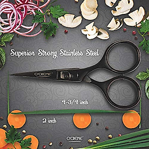 O'Creme Super Sharp Chef Scissors All Stainless Steel Snips Garnishing Tool (Rose Gold)