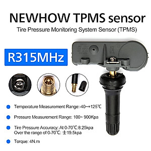 NEWHOW 9L3Z-1A189-A Replacement Tire Pressure Monitoring System (TPMS) Sensors 315MHz Compatible with Ford F150, F250, F350 (2009-2014) Replaces: DE8T-1A180-AA, TPMS12 Set of 4
