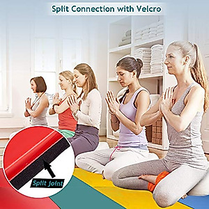 Exercise Mat, Gymnastics Mat Gym Mat 4x8x2 Thick Folding Panel Fitness Training Pad with Carrying Handles Fold Yoga Floor Tumbling Mat for Kids, Home, MMA, Martial Arts, Stretching, Aerobic, Workout