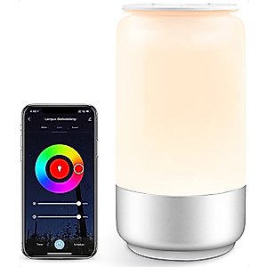Lepro Smart Table Lamp for Bedroom Bedside Lamp Works with Alexa Google Home, Tunable White & RGB Color Changing Dimmable LED Nightstand Touch Lamp, WiFi APP Phone Control Night Light