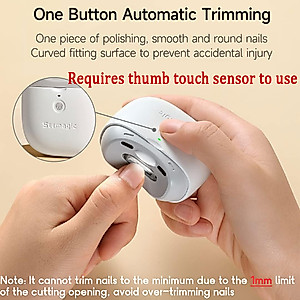 Electric Automatic Nail Clipper with Light & 2 Speeds,Fingernail Cutter and File 2 in 1 Design, Nail Scraps Storage,USB Rechargeable Safety Fingernail Trimmer for Baby, Kids, Seniors and Adult