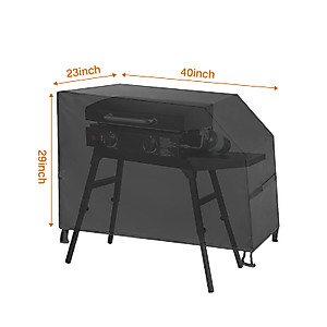 Homenote Griddle Cover for Blackstone 22 inch 17 inch with Hood and Stand, Grill Cover Waterproof Windproof Weather Resistant for Outdoor, BBQ, Grilling, Camping