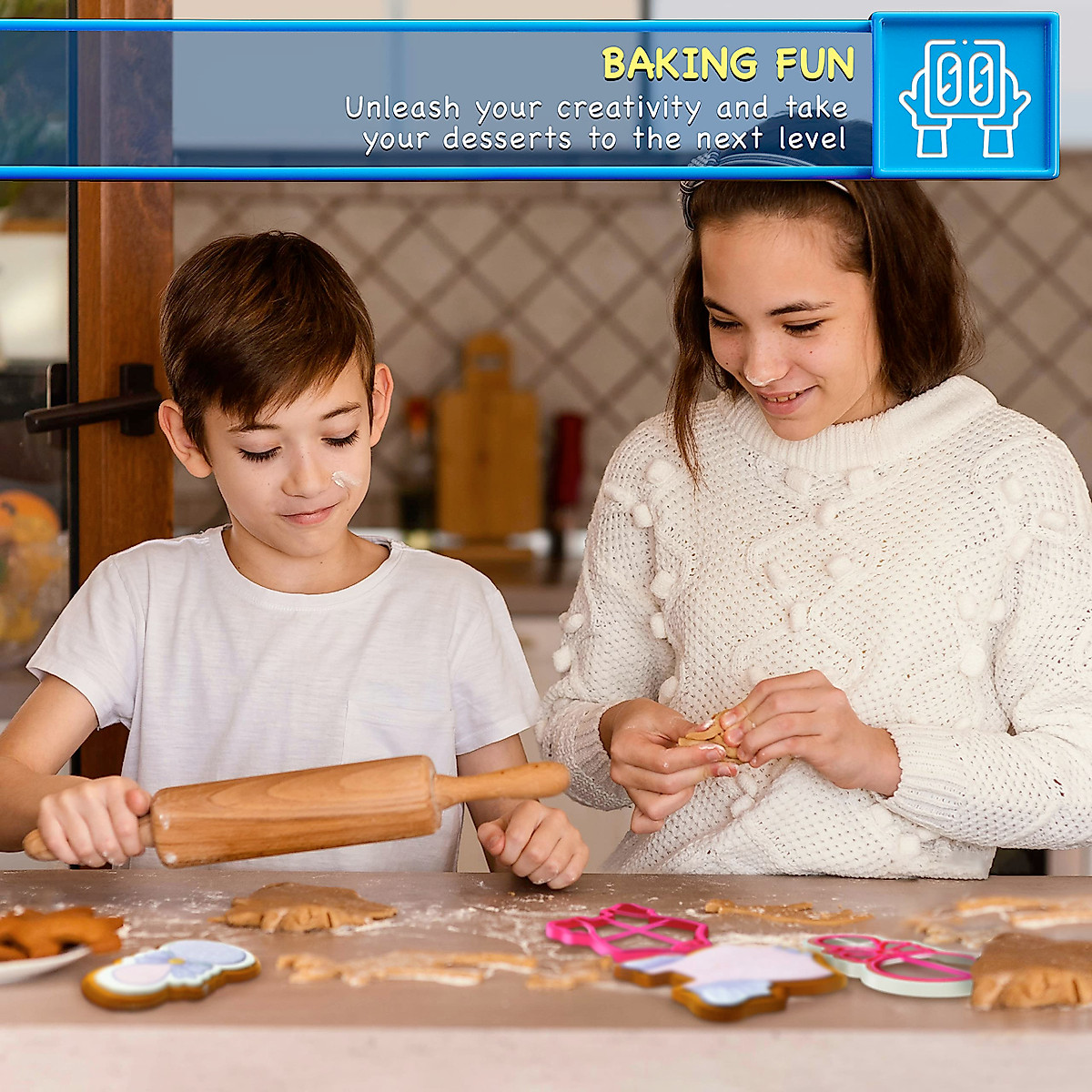 Cookie Cutter by 3DForme, Set Onesies & Rattle Cake Fondant Frame Mold for Buscuit