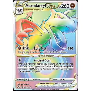 Pokemon - Aerodactyl VStar 199/196 Lost Origin Secret Rainbow Rare Foil