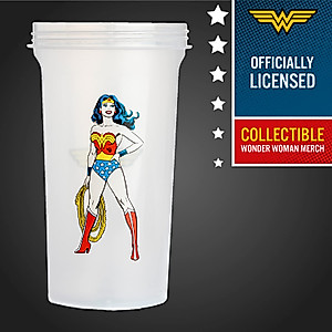 Paladone Wonder Woman Protein Shaker Bottle, 23 oz, Officially Licensed DC Comics Blender Cup