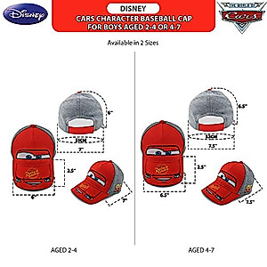 Disney Boys' Baseball, Cars Red W/Grey
