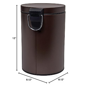 HOMEBASIX LYP0701 Small Step Round Trash Can, 7-Liter, 1.8 Gallon Venetian Bronze