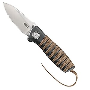 Columbia River Knife & Tool Parascale EDC Folding Pocket Knife with Deadbolt Lock, Heavy Duty Everyday Carry, Drop Point Satin Blade, Cord-Wrapped Handle, Thumbstud 6235
