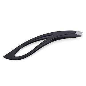 Gaweb Tweezers, Curve Stainless Steel Hollowed Leaf Eyebrow Tweezer Women Hair Remove Clip Tool - Black, A, (1220459-Gaweb1)