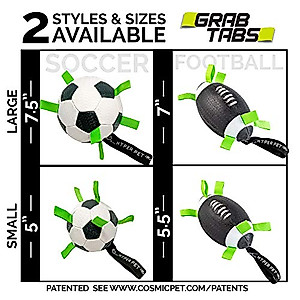 Hyper Pet The Original Quality Grab Tabs Dog Soccer Ball & Dog Football (Indoor-Outdoor Interactive Dog Toy Dog Balls with Easy Grab Tabs) Fun Dog Tug Toy and Dog Ball - 5"