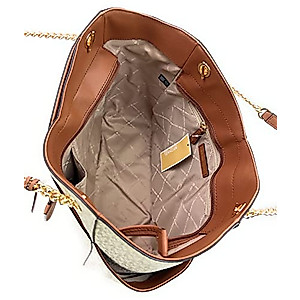 MICHAEL Michael Kors Jet Set Travel Large Chain Shoulder Tote bundled with Michael Kors Jet Set Travel Trifold Wallet (Signature MK Vanilla)