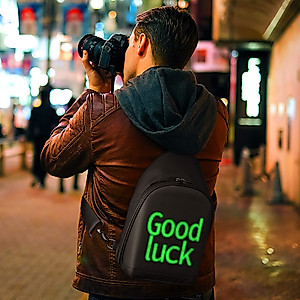 Gelrova City Serise LED Crossbody Bag, Full Color Screen and Programmable DIY, Outdoor Advertising Travel Sling Backpack