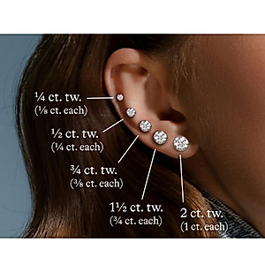 1 Carat (ctw) Diamond Studs in 14k White Gold Lab Grown