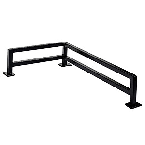 FLVFF Fingerboard Rail Metal L Solid Steel Grind Rails Ramp and Skate Parks (LR) (Black)