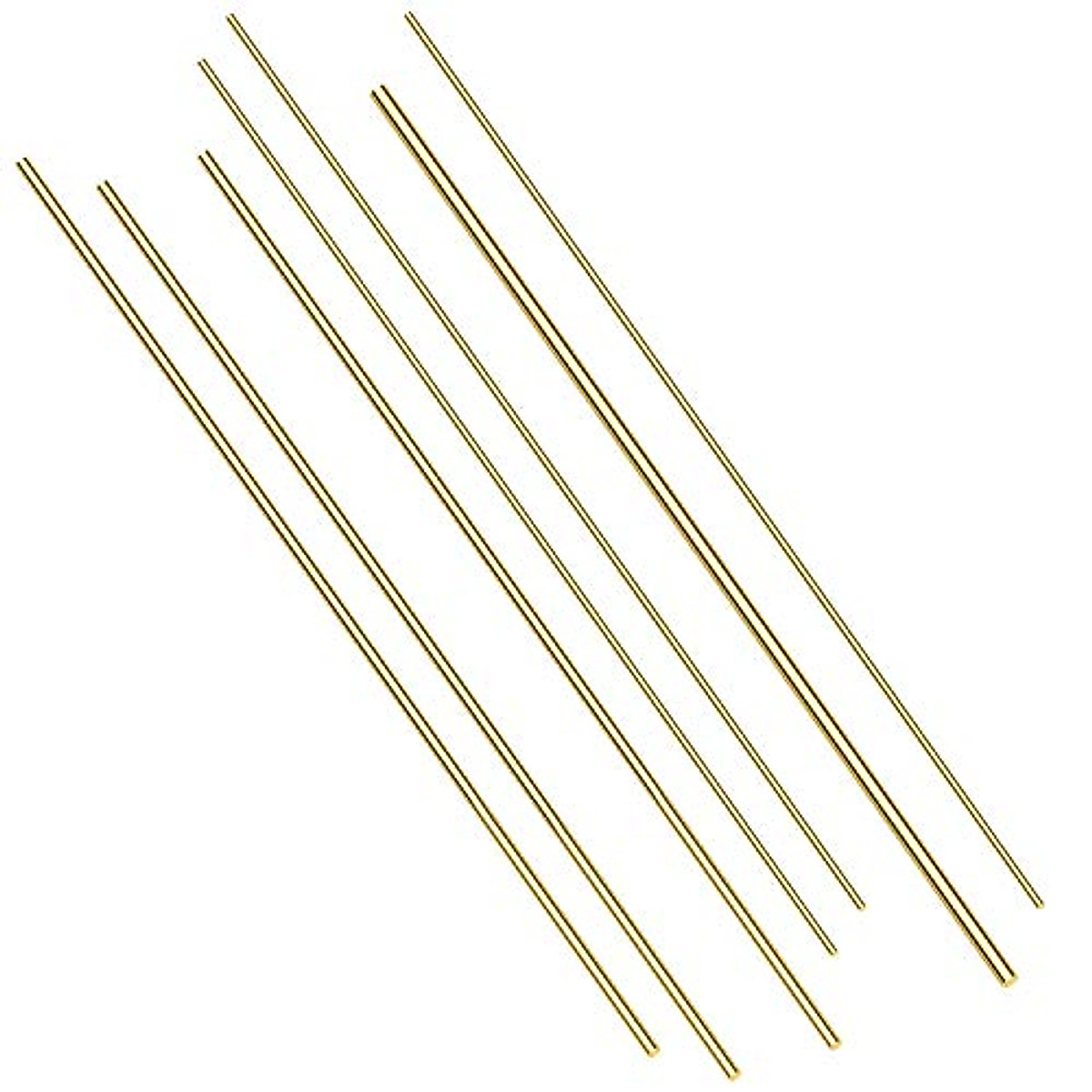 Sutemribor Brass Solid Round Rod Lathe Bar Stock, Diameter 1/8 Inch+3/16 Inch+1/4 Inch, Length 14 Inches, Total 7 PCS
