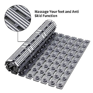 Tubozadi Shower Mat Non Slip Bathtub Mat Extra Long 35.4x15.7 Inch Anti Slip Bath Tub Mat with Suction Cups Thickened Bathroom Floor Stall Matt,Eco-Friendly TPE,DIY Tailoring (Grey)