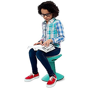 Storex Wiggle Stool – Active Flexible Seating for Classroom and Home Study, Adjustable 12-18 Inch Height, Teal (00306U01C)