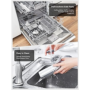 Electric Meat Grinder, 2600W Max Meat Grinders for Home Use, HOUSNAT 3 in 1 Heavy Duty Meat Mincer with 2 Blades and 3 Plates, Sausage Stuffer Tube & Kubbe Kit, Stainless Steel