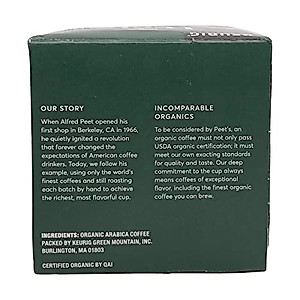 Peet's Coffee, Dark Roast K-Cup Pods for Keurig Brewers - Organic Alma de la Tierra, USDA Organic 10 Count (1 Box of 10 K-Cup Pods) Packaging May Vary