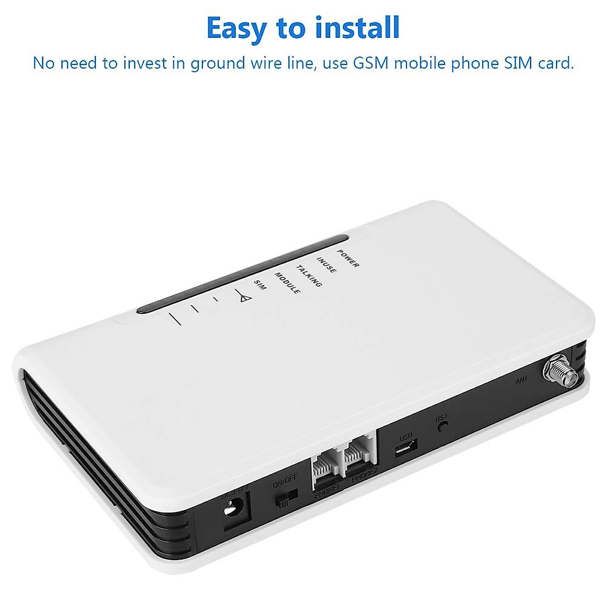 Bewinner Fixed Terminal Main Unit, Worldwide LED Fixed Terminal Quad-Band GSM 850/900/1800/1900Mhz Alarm with LED Lights Display for Telephone Landlines, Alarms, Recording