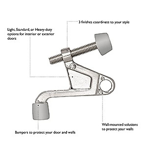 Design House 181834 Jumbo Hinge Pin Door Stop, Satin Nickel, 5-Pack