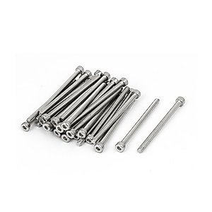 uxcell® M4x60mm Thread 304 Stainless Steel Hex Socket Head Cap Screw Bolt DIN912 35pcs