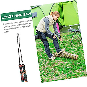 VILLCASE Hand Chainsaw Folding Tool Garden Trimming Tool Survival Hiking Tools Camping Chain Saws Camping Storage Bag Hand Zipper Saws Camping Folding Saws Camping Saw Manual Braided Rope