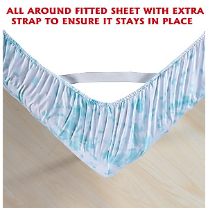 Elegant Comfort Luxury Soft Bed Sheets Tie Dye Pattern 1500 Thread Count Percale Egyptian Quality Microfiber Softness Wrinkle and Fade Resistant (6-Piece) Bedding Set, King, Tie Dye Aqua