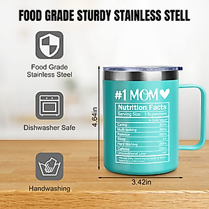 Birthday Gifts for Mom, Mother's Day Gifts from Daughter Son, New Mom Cool Great Best Funny Ideas Presents for Women, Insulated Stainless Reusable Tumbler Cup with Lid for Christmas Valentine's Day