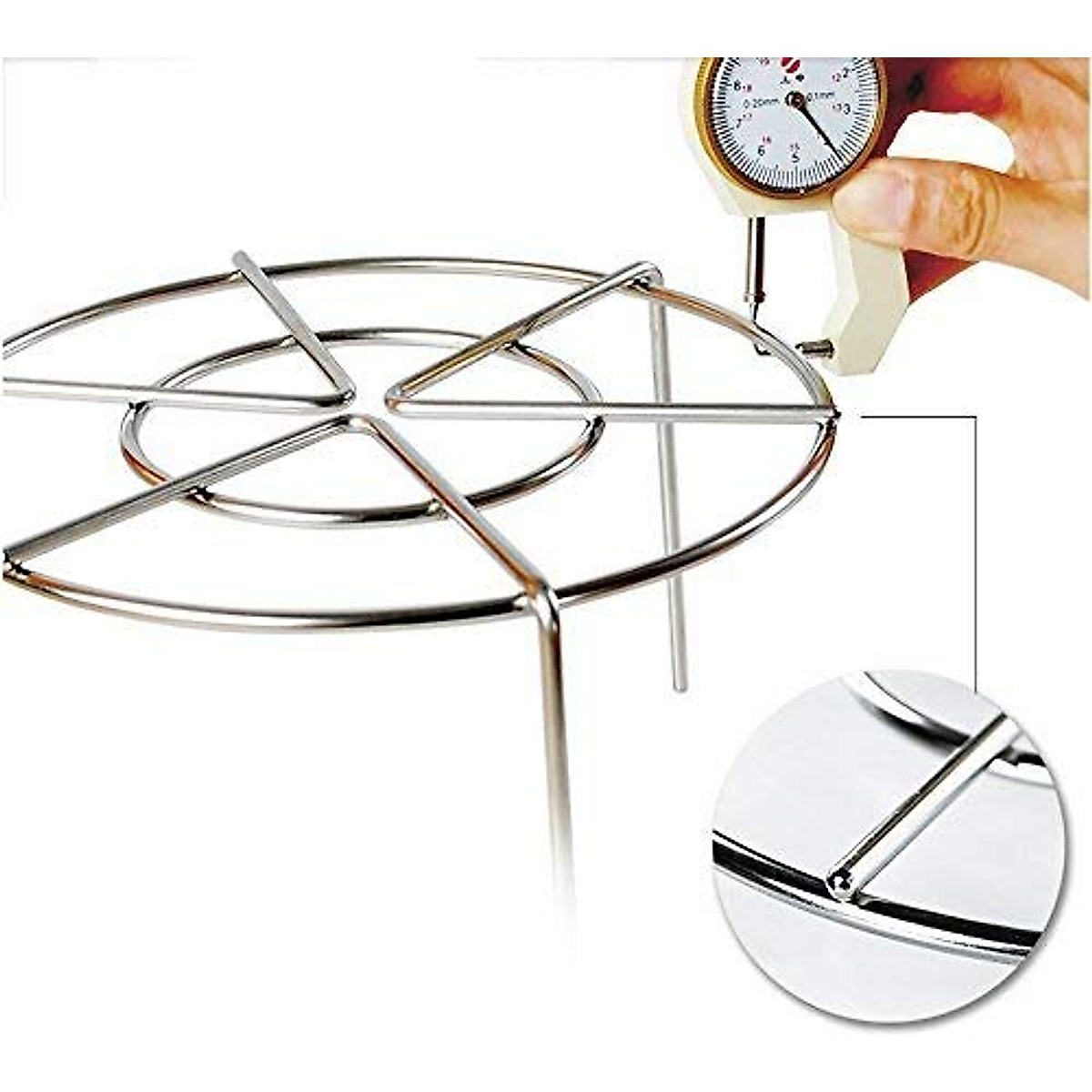 Steam Rack,Steaming Rack Stand,Steamer Basket,Heavy Duty Stainless Steel Metal Multi-function By Meleg Otthon (5.9" Diameter X2.7"High)