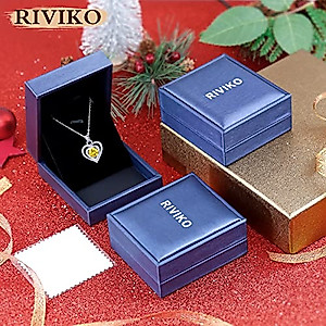 RIVIKO Heart Birthstone Pendant Necklace for Women 925 Sterling Silver Zirconia November Necklaces Christmas Valentine's Day Mothers Day Jewelry Gifts For Girls Mother Wife