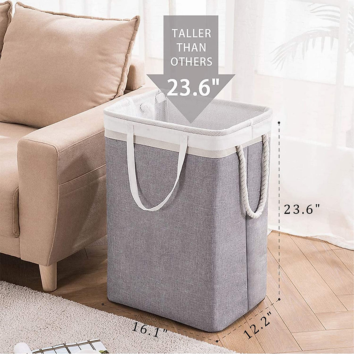 LYZOLICS 72L Collapsible Laundry Hamper, Large Laundry Basket with Lid and Removable Bag, Foldable Dirty Clothes Hamper with Handles for Bedroom Bathroom Closet Toys Clothing Organization (Brown)