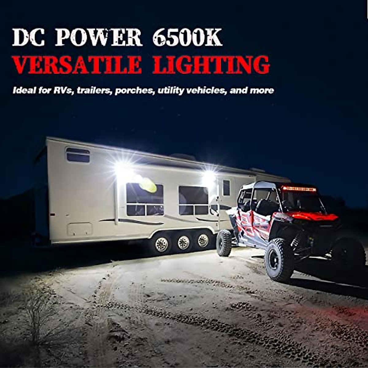 Chelhead RV Exterior Lights, 12V DC Low Current Led Porch Light Aluminum Base led Scene Lighting Compatible with RV Camper Trailers Porches Towing 5th Wheels Utility Vehicles