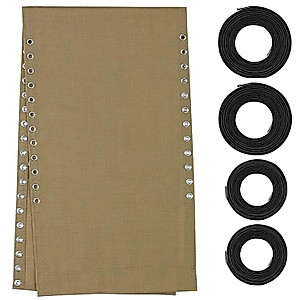 Zero Gravity Chair Replacement Fabric with Bungee Cord Kit, 17 Inch Wide Repair Cloth with Replacement Cord for Anti Gravity Chairs Outdoor Recliner Patio Lounge Chair Lawn Beach Sling Chair, Tan