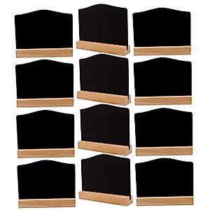 iplusmile 12pcs Double Sided Chalkboard Signs Mini Chalkboard Stands Buffet Chalkboards Small Blackboard Slate Bar Chalkboard Black Tag Board Wedding Chalkboard Sign Table Food