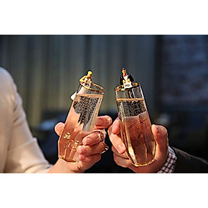 Drinking Buddies Happy Couple Themed Reuseable Glass Drink Markers, Bride & Groom