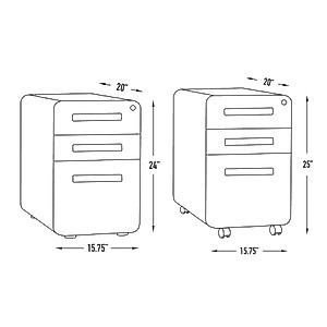Laura Davidson Furniture Stockpile 3-Drawer File Cabinet, Commercial-Grade (Black)