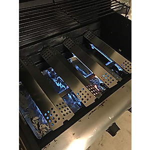 Adviace Grill Replacement Parts for Charbroil 463449914, 463241113 Gas Grills, Pipe Burner Tube, Heat Plate Tent Shield, Crossover Tube, Grill Igniter for CharBroil Commercial 4-Burner Gas Grills