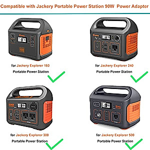 Charger for Jackery Charger 24V 90W AC Adapter for Jackery Portable Power Station Explorer 160 240 300 500 550 E300 E500 E550 Solar Generator 167Wh 240Wh 293Wh 518Wh Lithium Battery Power Supply Cord