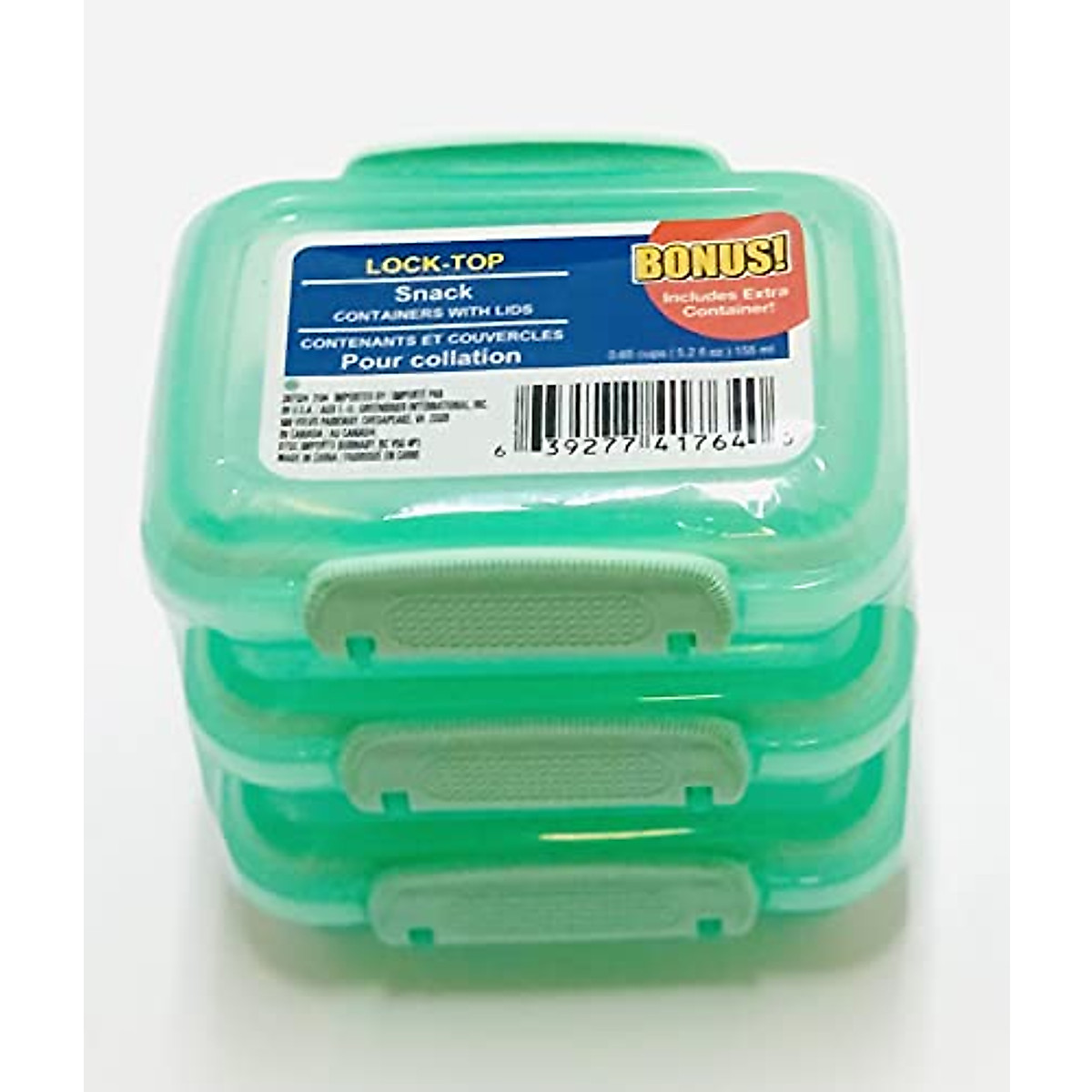 'TURQUOISE Mini Lock Top Snack Containers with Lids set of 3