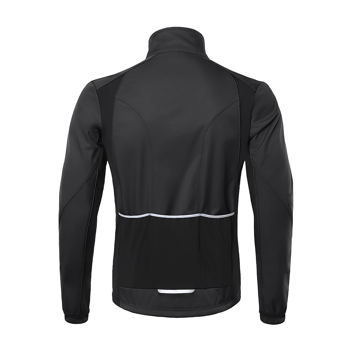 BERGRISAR Winter Cycling Jacket for Men Softshell Windproof Thermal Fleece Bike Clothing Running Jacket Windbreaker Black Large