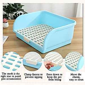 Hamiledyi Large Rabbit Litter Box Corner Bedding Box Chinchilla Toilet Trainer Square Potty Pet Pan for Adult Guinea Pig, Galesaur.Ferret and Other Animals